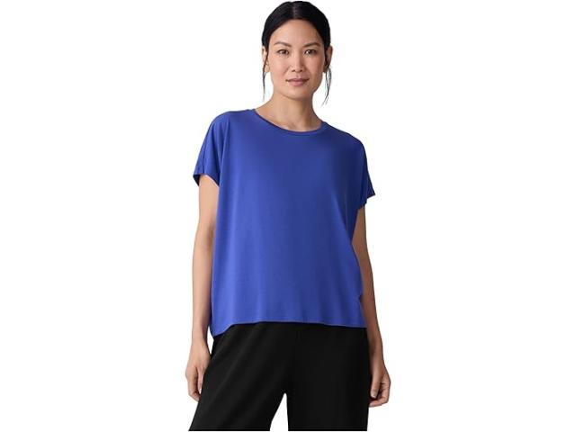 (取寄) アイリーン フィッシャー レディース ファイン ストレッチ ジャージ ニット クルー ネック スクエア トップ Eileen Fisher women Fine Stretch Jersey Knit Crew Neck Square Top 