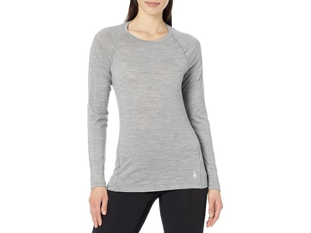 (取寄) スマートウール レディース クラシック オール-シーズン メリノ ベース レイヤー ロング スリーブ Smartwool women Classic All-Season Merino Base Layer Long Sleeve Light Gray Heather