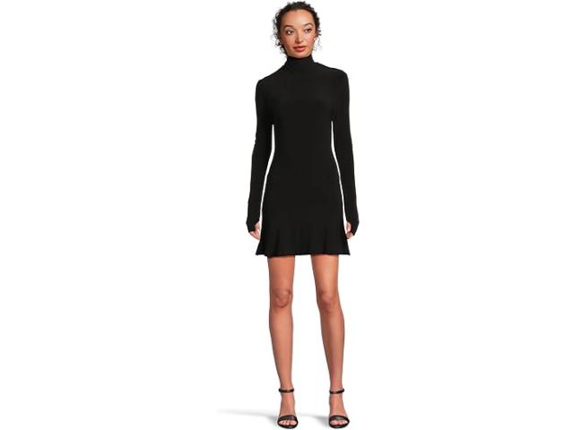 (取寄) ノーマ カマリ レディース ロング スリーブ タートル フィッシュテイル ミニ ドレス Norma Kamali women Long Sleeve Turtle Fishtail Mini Dress Black 1