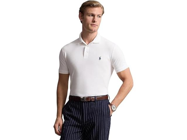 (取寄) ラルフローレン メンズ クラシック フィット ストレッチ メッシュ ポロ シャツ Polo Ralph Lauren men Polo Ralph Lauren Classic Fit Stretch Mesh Polo Shirt White