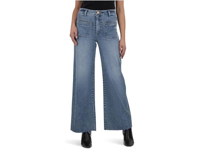 (取寄) カット フロム ザ クロス レディース メグ ハイライズ ワイド レッグ パッチ ポケット KUT from the Kloth women Meg High-Rise Wide Leg Patch Pocket Medium Wash