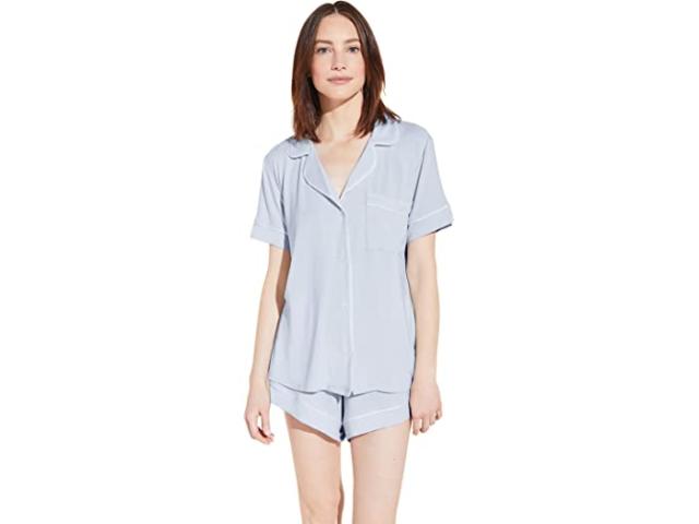 (取寄) エバージェイ ジゼル - ザ リラックスド-フィット ショート パジャマ セット Eberjey Eberjey Gisele - The Relaxed Short Pajama Set Ice Blue Ivory