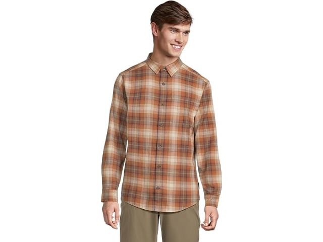 (取寄) ロイヤルロビンズ メンズ ライバック オーガニック コットン フランネル ロング スリーブ  Robbins men Lieback Organic Cotton Flannel Long Sleeve Rust Brown Dipsea Pld