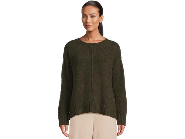 (取寄) アイリーン フィッシャー レディース オーガニック コットン フラフ クルー ネック セーター Eileen Fisher women Organic Cotton Fluff Crew Neck Sweater Woodland