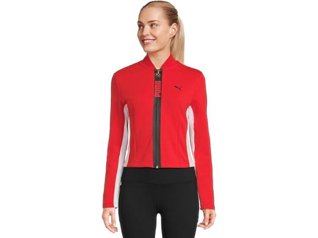 (取寄) プーマ レディース T7 スリム ショート トラック ジャケット PUMA women T7 Slim Short Track Jacket For All Time Red/PUMA White