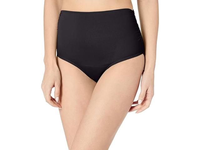 (取寄) アン コール レディース コンバーチブル ハイウェスト トゥ フォールド オーバー シャード ビキニ ボトム Anne Cole women Convertible High-waist to Fold Over Shirred Bikini Bottom Live in Color Black