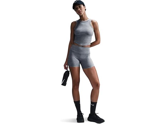 (取寄) ナイキ レディース ワン フィッティド ドライ-フィット クロップド タンク トップ Nike women One Fitted Dri-fit Cropped Tank Top Smoke Grey/Heather