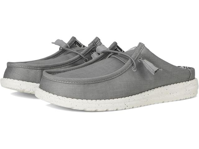 (取寄) ヘイ デュード メンズ ウォーリー スリップ ストレッチ キャンバス Hey Dude men Wally Slip Stretch Canvas Grey