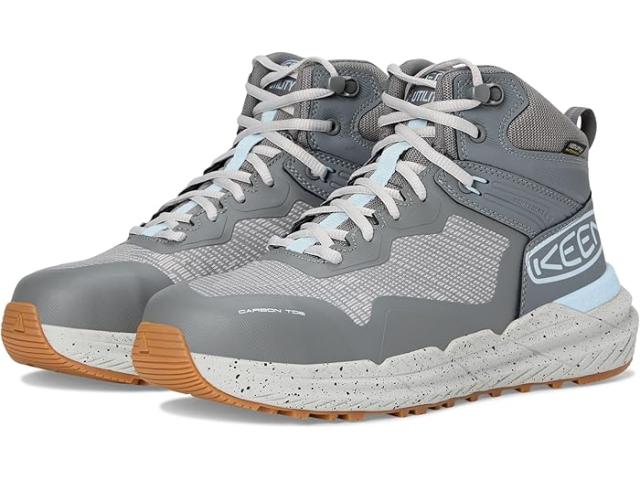 (取寄) キーン ユーティリティ レディース シンクロ ウォータープルーフ ワーク ブーツ (カーボン-ファイバー トゥ) KEEN Utility women Synchro Waterproof Work Boot (Carbon-Fiber Toe) Steel Grey/Gum