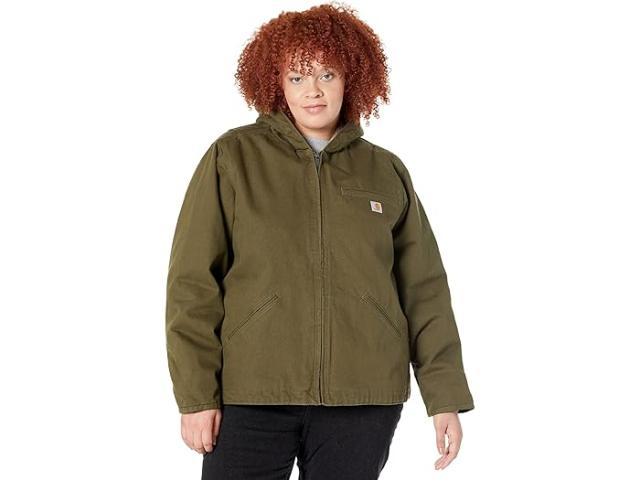 (取寄) カーハート レディース プラス サイズ OJ141 シェルパ ライン フーデット ジャケット Carhartt women Plus Size OJ141 Sherpa Lined Hooded Jacket Basil