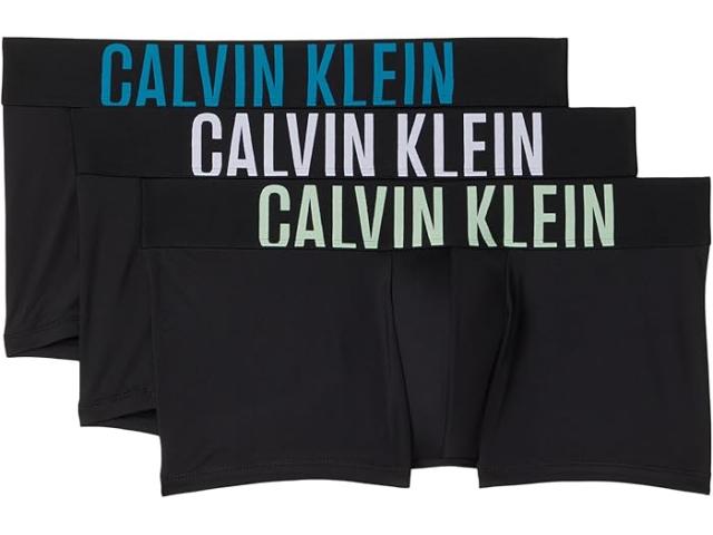 (取寄) カルバンクライン アンダーウェア メンズ インテンス パワー 3-パック ロウ ライズ トランク   Underwear men Intense Power 3-Pack Low Rise Trunk Black /Teal Breeze/Forest Freeze Logo