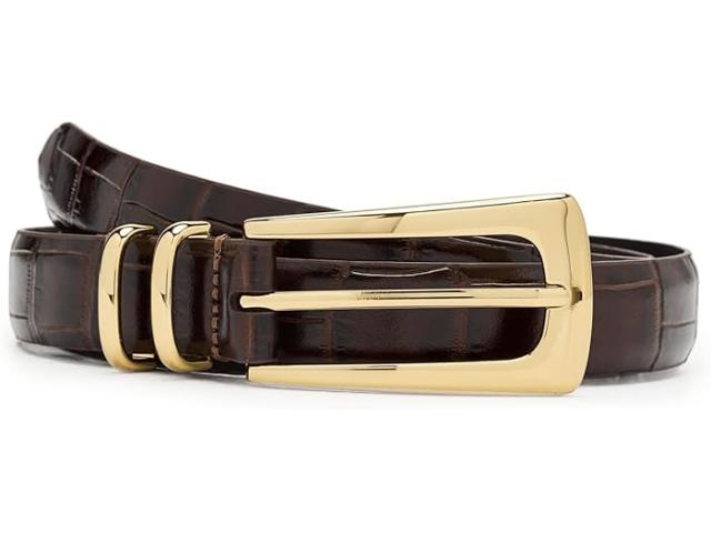 (取寄) メイドウェル レディース エロンゲート バックル ベルト: クロコ Madewell women Elongated Buckle Belt: Croc Chocolate Raisin