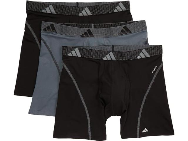 (取寄) アディダス メンズ パフォーマンス メッシュ ボクサー ブリーフ 3-パック adidas men adidas Performance Mesh Boxer Brief 3-Pack Black/Onix Grey/Black