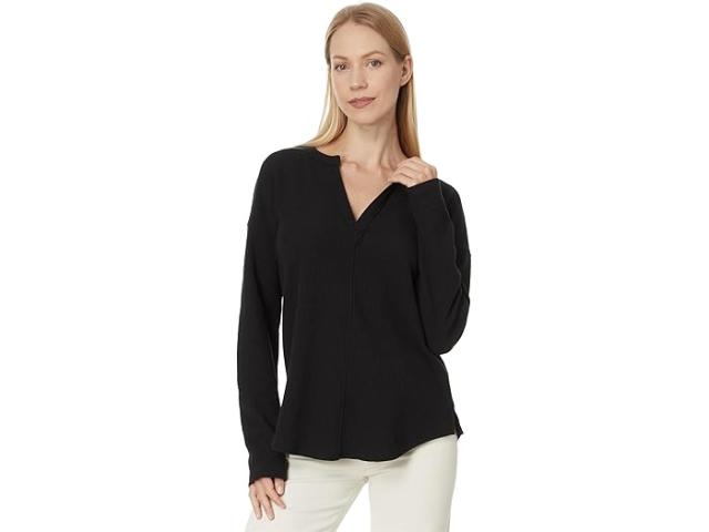 (取寄) リラ P レディース ラウンデッド ヘム スプリット ネック Lilla P women Rounded Hem Split Neck Black