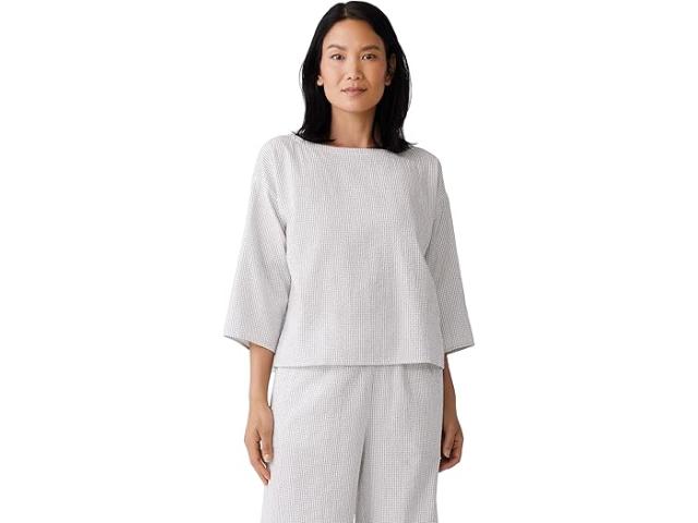 (取寄) アイリーン フィッシャー レディース バトウ ネック ボックス トップ Eileen Fisher women Bateau Neck Box Top White 1