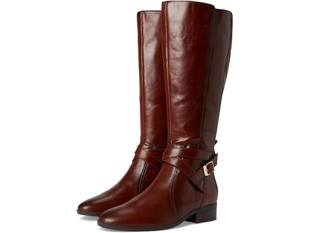 (取寄) ナチュラライザー レディース ワイド カーフ ブーツ Naturalizer women Naturalizer Rena2 Wide Calf Boots Deep Saddle Brown Leather