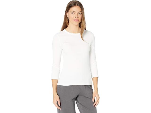 (取寄) リラ P レディース 1X1 リブ 3/4 スリーブ クルーネック ティー Lilla P women Lilla P 1x1 Rib 3/4 Sleeve Crewneck Tee White