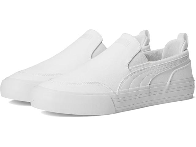 (取寄) プーマ メンズ コート クラシック バルク スリッポン スニーカー PUMA men Court Classic Vulc Slip On Sneakers Puma White/Puma White