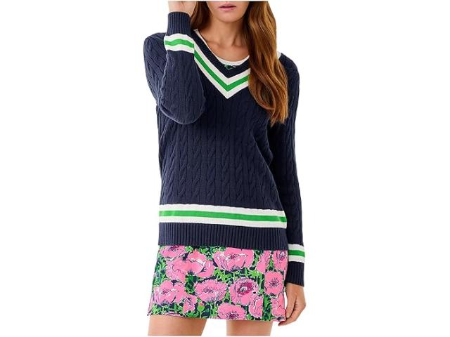 (取寄) リリー ピュリッツァー レディース ブロックトン セーター Lilly Pulitzer women Brockton Sweater Low Tide Navy X Jolie Green