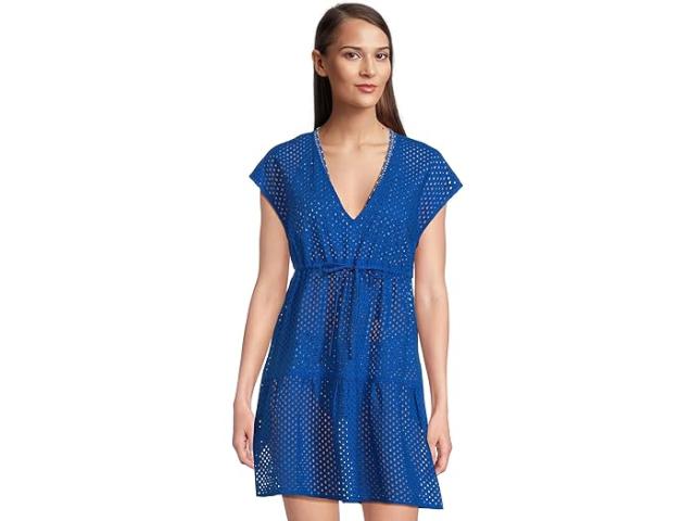 (取寄) トミーバハマ レディース アイレット コーヴ Vネック ショート ドレス  Bahama women Eyelet Cove Vneck Short Dress Beach Glass Blue