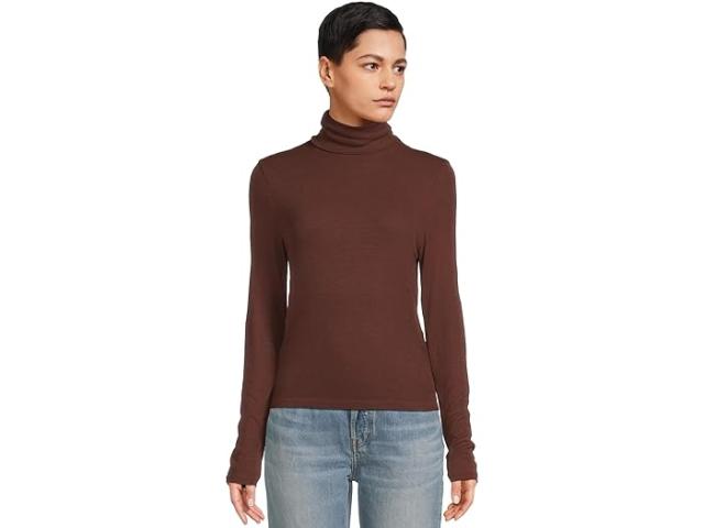 (取寄) マイケル スターズ レディース タラ クロップ タートルネック Michael Stars women Tara Crop Turtleneck Espresso