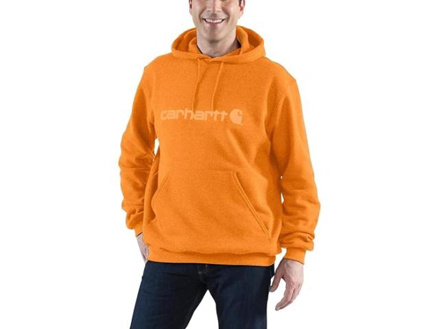 (取寄) カーハート メンズ シグニチャー ロゴ ミッドウエイト スウェットシャツ Carhartt men Carhartt Signature Logo Midweight Sweatshirt Marmalade Heather