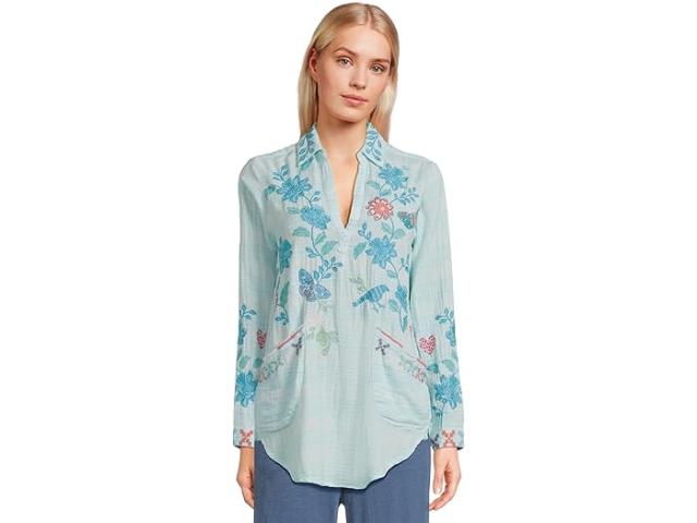 (取寄) ジョニー ワズ レディース ヘンリー ポップオーバー チュニック - ペトラ Johnny Was women Henley Popover Tunic - Petra Mallie Plaid