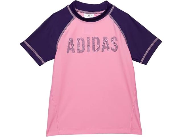 (取寄) アディダス キッズ ガールズ ラッシュガード ショート スリーブ (トドラー/リトル キッズ/ビッグ キッズ) adidas Kids girls Rashguard Short Sleeve (Toddler/Little Kids/Big Kids) Bliss Pink/Dark Purple