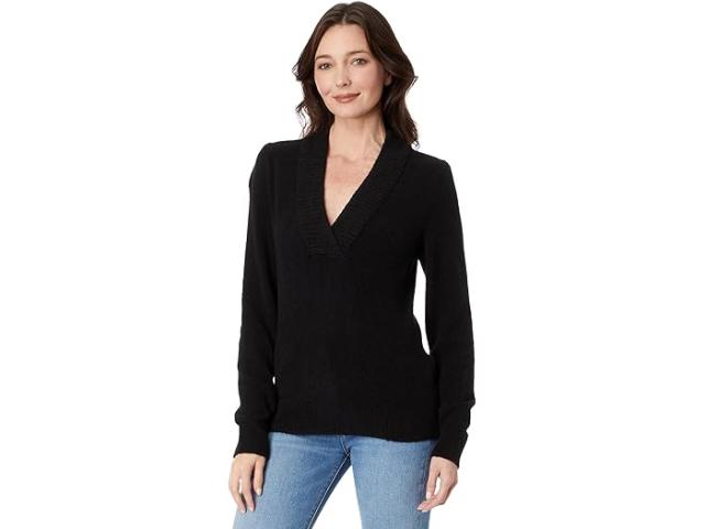 (取寄) リラ P レディース ロング スリーブ クロスド V-ネック セーター Lilla P women Long Sleeve Crossed V-Neck Sweater Black