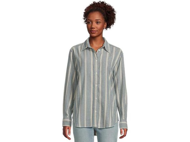 (取寄) ファリティ レディース ナザレ フランネル リラックスド-フィット シャツ Faherty women Nazare Flannel Relaxed Shirt Blue Cove Stripe