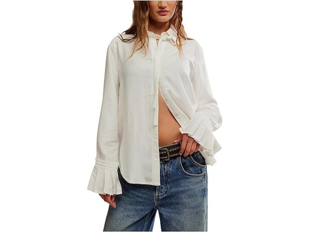 (取寄) フリーピープル レディース メアリー ルー シルキー シャツ Free People women Mary Lou Silky Shirt Clean Ivory