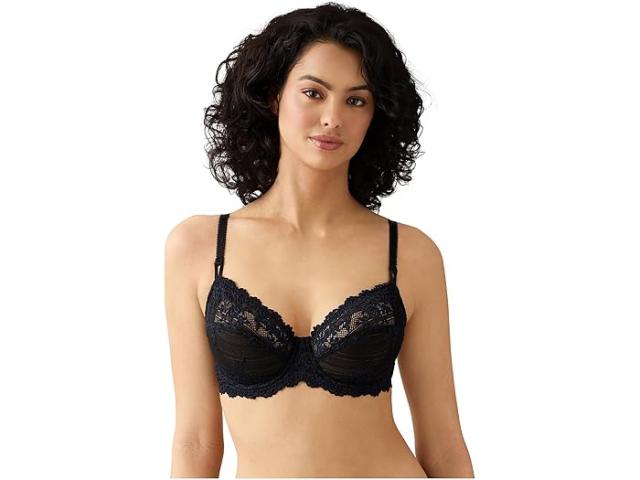 (取寄) ワコール レディース エンブレース レース アンダーワイヤー ブラ Wacoal women Embrace Lace Underwire Bra 65191 Black/Night Sky
