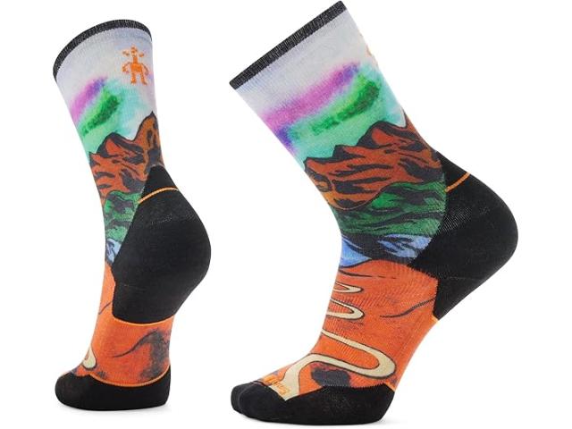 (取寄) スマートウール メンズ トレイル ラン ターゲッティド クッション シングルトラック プリント クルー ソックス Smartwool men Smartwool Trail Run Targeted Cushion Singletrack Print Crew Socks Orange Rust