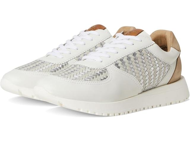 (取寄) ラッキーブランド レディース デヴァ ウーブン レザー スニーカー Lucky Brand women Deva Woven Leather Sneaker White