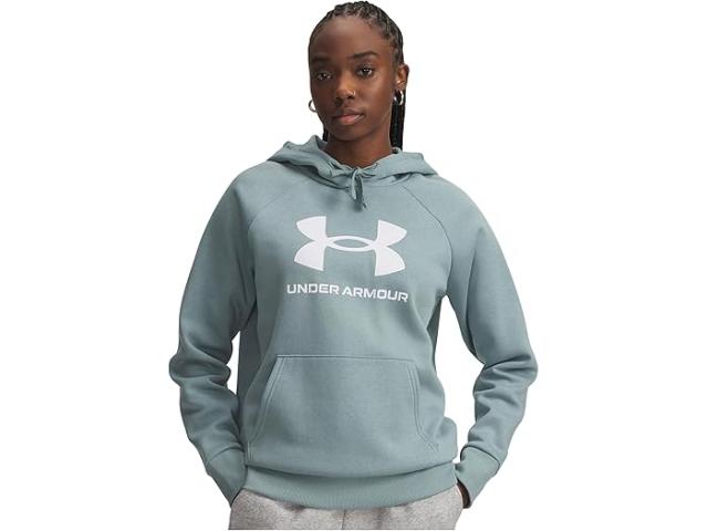 (取寄) アンダーアーマー レディース ライバル フリース ビッグ ロゴ ブーディ Under Armour women Rival Fleece Big Logo Hoodie Serpentine/White