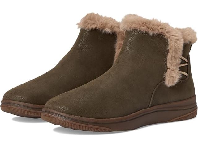 (取寄) クラークス レディース ブリーズ ファー Clarks women Breeze Fur Dark Olive Combi Textile