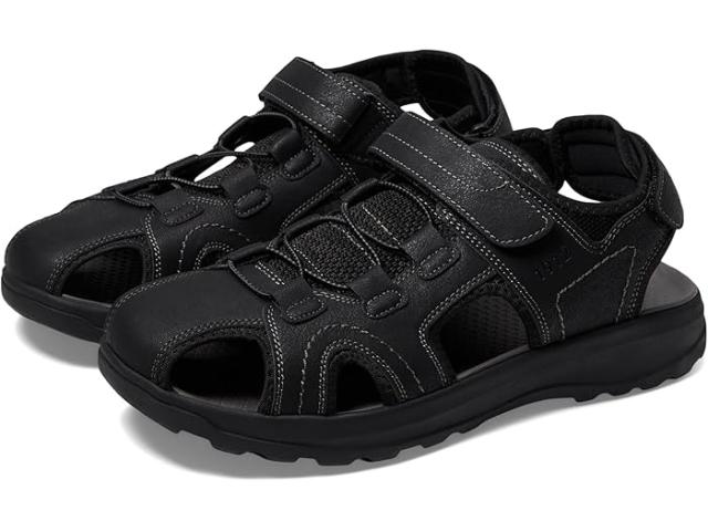 (取寄) ナン ブッシュ メンズ ハック スポーツ クローズド トゥ フィッシャーマン サンダル Nunn Bush men Huck Sport Closed Toe Fisherman Sandal Black Multi