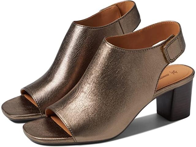 (取寄) ジョンストン&マーフィー レディース エブリン オープン トゥ ブーティ Johnston & Murphy women  Evelyn Open Toe Bootie Bronze llic Sheepskin