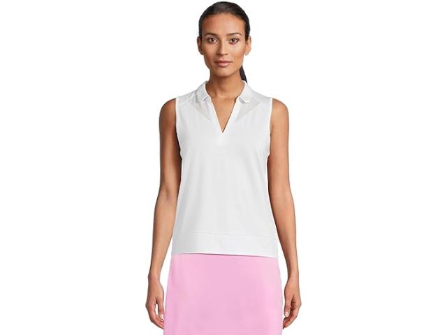 (取寄) キャロウェイ レディース スリーブレス トップ ウィズ メッシュ インサーツ Callaway women Sleeveless Top With Mesh Inserts Brilliant White