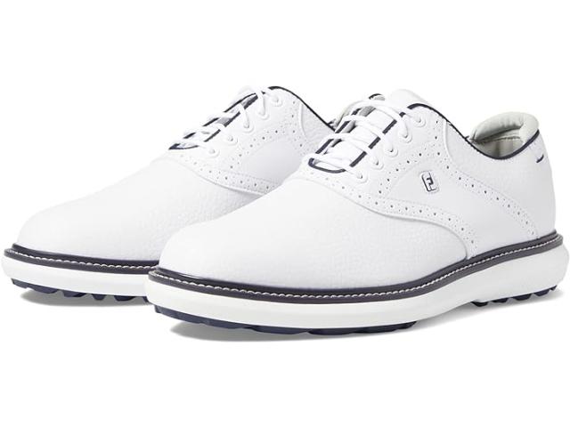 (取寄) フットジョイ メンズ トラディションズ スパイクレス ゴルフ シューズ FootJoy men FootJoy Traditions Spikeless Golf Shoes White/Navy