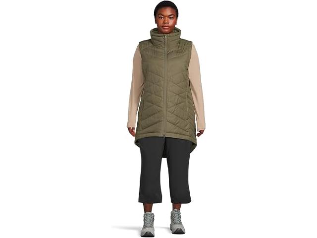 (取寄) コロンビア レディース プラス サイズ ヘブンリー リ ロング ベスト Columbia women Plus Size Heavenly II Long Vest Stone Green