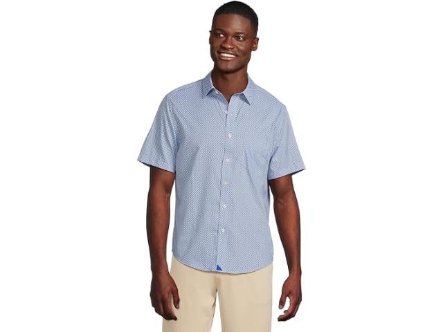 (取寄) アンタックイット メンズ パフォーマンス ショートスリーブ シャツ ウィズ ポケット UNTUCKit men Performance Short-Sleeve Shirt With Pocket Blue