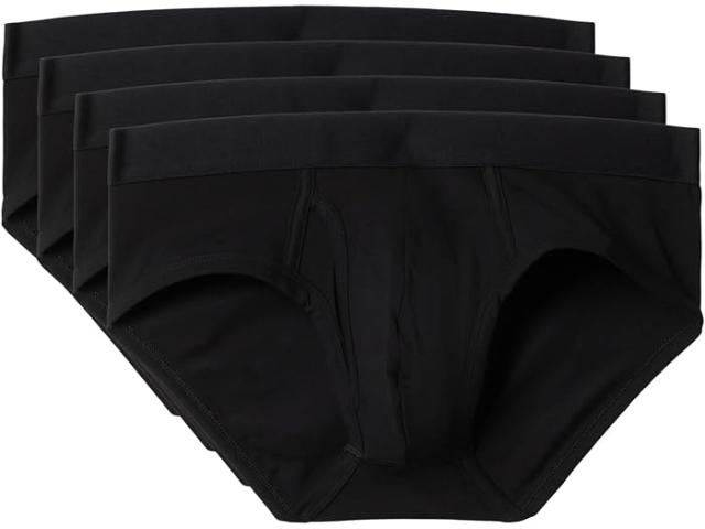 (取寄) パクト メンズ オーガニック コットン ブリーフ 4-パック PACT men Organic Cotton Brief 4-Pack Black 1
