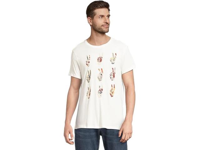 (取寄) ジョン バルベイトス メンズ マルチ ピース ハンド ティー John Varvatos men Multi Peace Hand Tee KG4261Z4 White