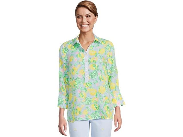 (取寄) リリー ピュリッツァー レディース リバーリン ピース プリント チュニック Lilly Pulitzer women lyn Pieced Print Tunic Bluette Make Lemonade