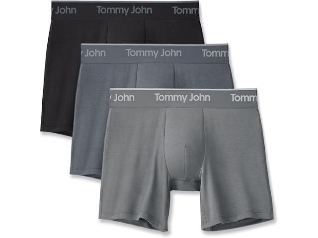 (取寄) トミー ジョン メンズ 3-パック セカンド スキン モーダル ボクサー ブリーフ  John men  John 3-Pack Second Skin Modal Boxer Brief Black/Turbulence/Monument