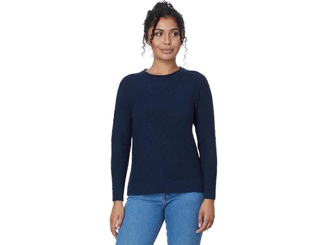 (取寄) エルエルビーン レディース ミッドウエイト コットン スラブ ロールネック プルオーバー L.L.Bean women L.L.Bean Midweight Cotton Slub Rollneck Pullover Classic Navy
