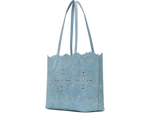 (取寄) ケイトスペード レディース ドゥ イット オール スペード フラワー パフォレイティット デニム ラージ トート バッグ Kate Spade New York women Do It All Spade Flower Perforated Denim Large Tote Bag Blue Multi