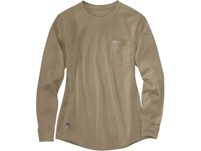 (取寄) カーハート レディース フレームレジスタント フォース コットン ロング スリーブ クルー Carhartt women Flame-Resistant Force Cotton Long Sleeve Crew Khaki