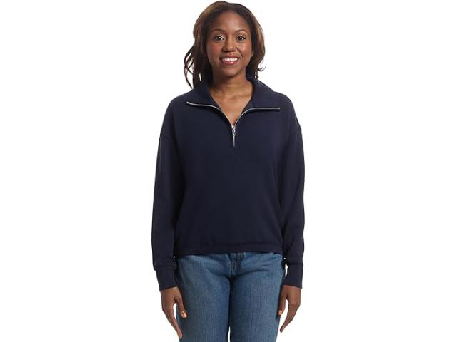(取寄) エリオット ローレン レディース クオーター ジップ トップ ウィズ エラスティック バンド Elliott Lauren women Quarter Zip Top With Elastic Band Navy
